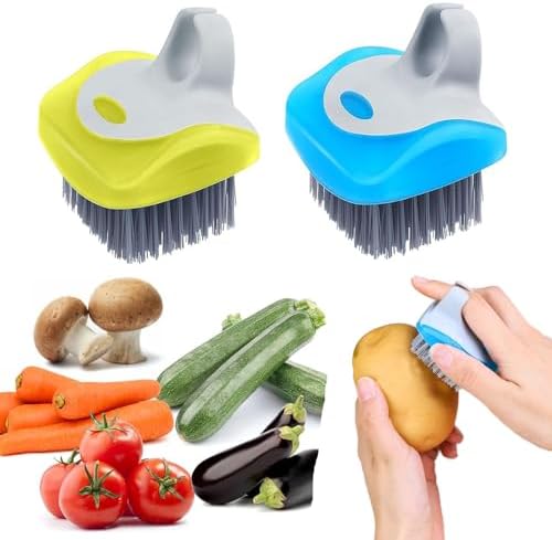 Amazon.com: Yinkin 2 Pcs Vegetable Brush Potato Scrubber Veggie Brush ...