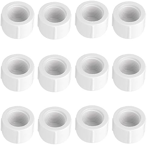 Amazon.com: 25Pack 1/2 Pvc Cap Female, Sch 40 PVC Pipe threaded Cap ...