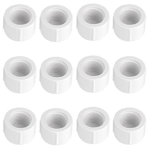25Pack 1/2 Pvc Cap Female, Sch 40 PVC Pipe threaded Cap, PVC - Want It All