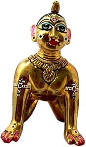 Amazon.com: Maa Padma Farms Astadhatu Bal Radha Idol/Baby Radha Brass ...