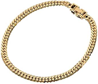 Amazon | [トマトサラダ] K18 喜平ブレスレット 18金 六面ダブル（10g-24cm）中留（中折れ）（造幣局検定マーク刻印入・ジュエリーケース付き）kihei | ブレスレット 通販