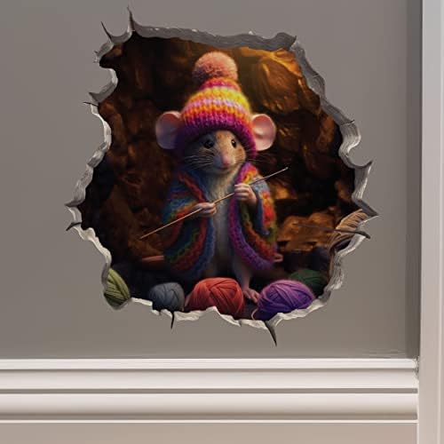 Amazon.com: Kayaking Mouse in Mouse Hole Decal - Mouse Hole 3D Wall ...
