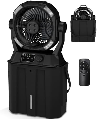 Amazon.com: Misting fan with 7L bucket 90°Oscillating ,4 Spray Mister ...