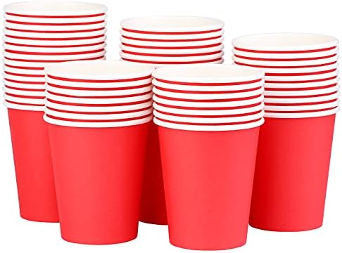 Amazon.com: Vibrant Apple Red Paper Cups (Pack of 20) - 9 oz. - Perfect ...