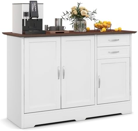 SILKYDRY Kitchen Sideboard Cabinet, Buffet Table with Storage, Coffee ...