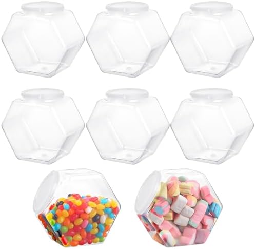 Amazon.com: Sunnyray 6 Pcs 85 oz Clear Candy Cookie Jar Set Slanted ...