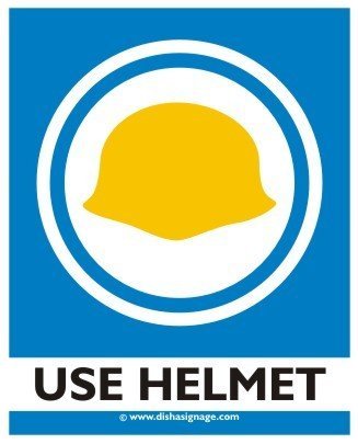 Use Helmet Sign Board : Amazon.in: Industrial & Scientific