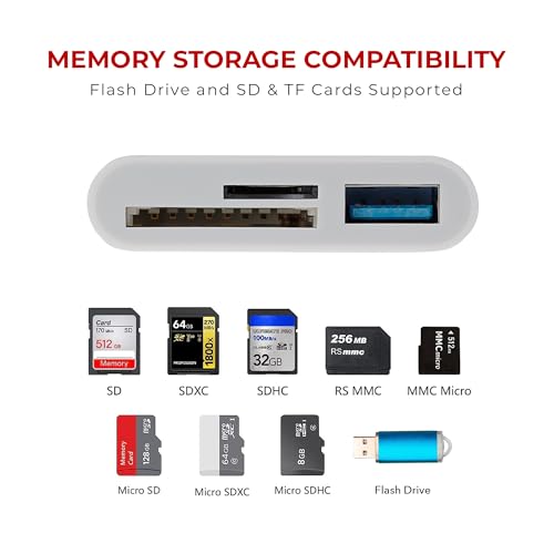 Maplin Lightning Connector Camera Download Adapter SD/MicroSD Card ...