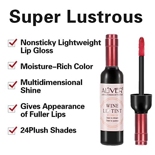 6 Colors Set Wine Lip Tint,Liquid Lipstick Matte,Long Lasting ...