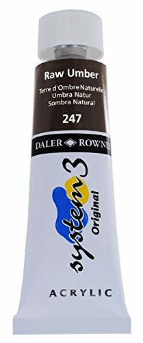 Daler-Rowney System 3 Original 75ML Brown/Grey/White/Black (Raw Umber ...