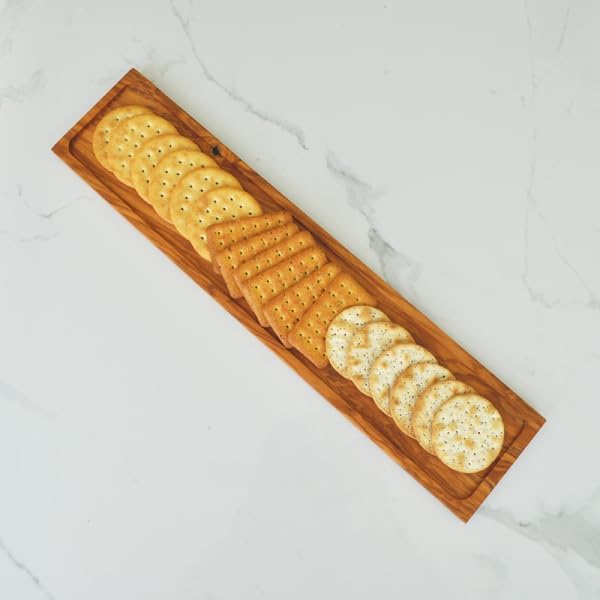 Amazon.com: Naturally Med Olive Wood Cracker Tray - to Serve Crackers ...