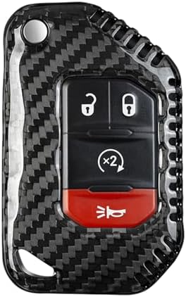 Amazon.com: Genuine Carbon Fiber Remote Key Fob Cover Case for Jeep ...