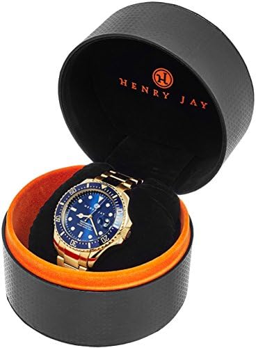 Henry Jay men’s quartz watch, gold plated stainless steel two tone ...