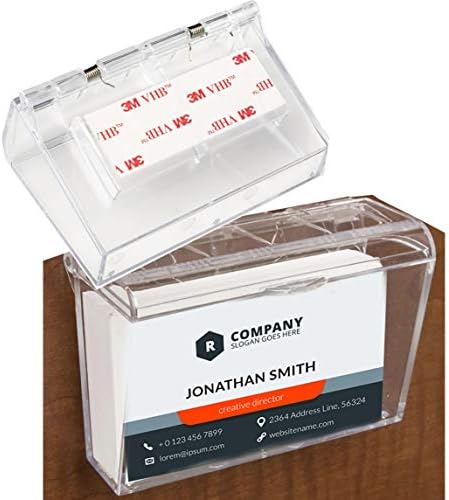 Amazon.com : Wall Mounted Acrylic Business Card Holder with Cover | Lid ...