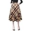 IDEALSANXUN Womens High Elastic Waist Maxi Skirt A-line Plaid Winter ...