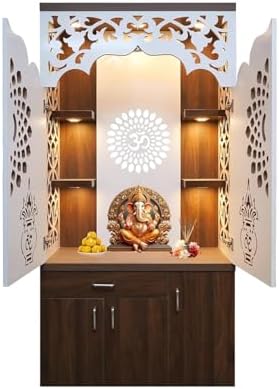 Alpine Willow Temple for Home I Big Puja Mandir for Home with Doors I ...