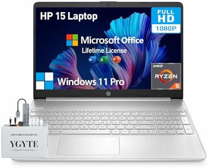 Amazon.com: HP 15 Inch Laptop Computer, 15.6" FHD AMD Ryzen 5 Laptop ...