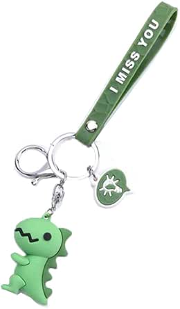 Ergugos Cute Little green dinosaur Key Chain Women Girl Animal Keychain ...