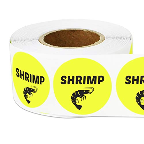 Snapklik.com : Shrimp Stickers - 1 Inch Round Circle Shrimp Food Labels ...