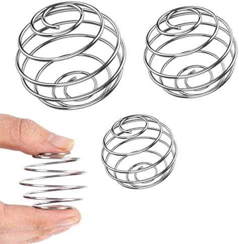 Pack of 3 Stainless Steel Protein Shaker, Metal Shaker Ball, Spring ...