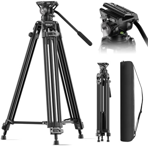 SMALLRIG Lightweight Video Tripod Kit with 360° Fluid Head, 62 ...