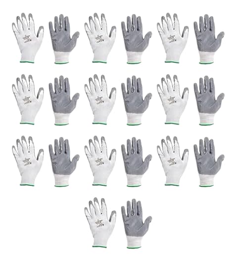Techtion Nitrilon Multipro White-Grey Half-Dip Coating Safety Gloves ...