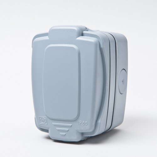MK Honeywell IP66 Polycarbonate Weatherproof Switched Socket (Grey ...