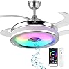Amazon.com: BAYSQUIRREL Retractable Bluetooth Ceiling Fan with Light ...