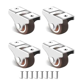 AONMTOAN Mini Caster Wheels, Rigid Non Swivel Casters, Top Plate Fixed ...