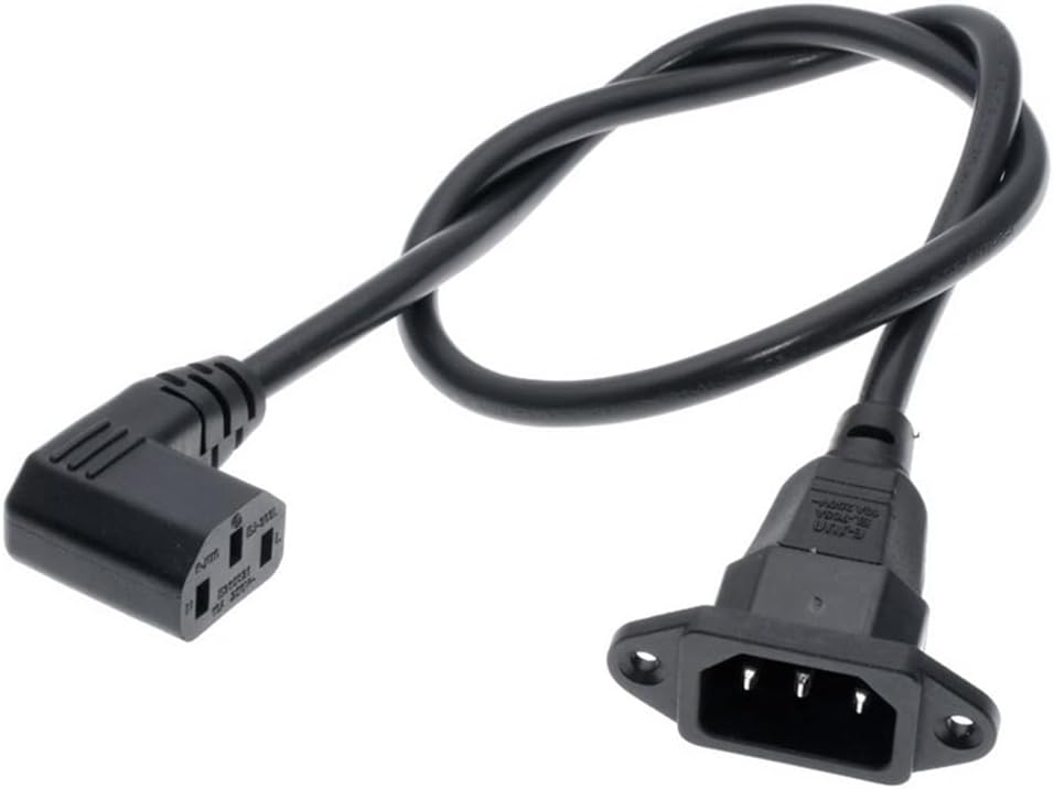 Amazon.com: ZYAMY C13 to C14 Panel Mount Power Cord 90 Degree IEC320 1 ...