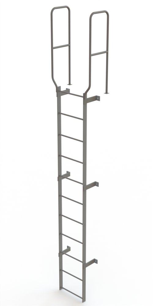Tri-Arc WLFS0211 11-Rung Walk-Thru Uncaged Fixed Steel Ladder ...
