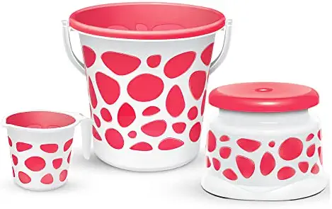 Milton Duplex Spa 3 Piece Set, Red | 25 Litres Bucket with Mug & Stool ...