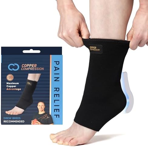 Amazon.com: Copper Compression Achilles Support Sock – Silicone Gel ...