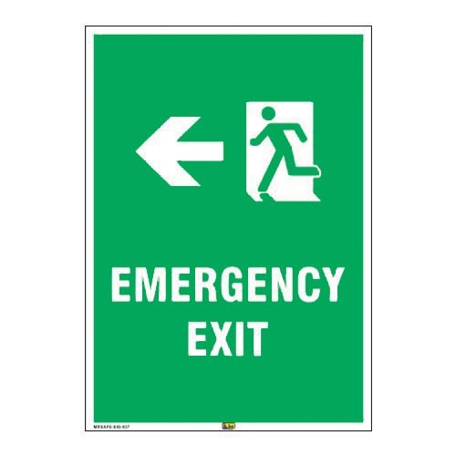 Mr. Safe Emergency Exit Sign PVC Sticker A3 (11.7 Inch X 16.5 Inch ...