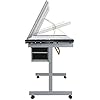 Amazon.com: ZenStyle Glass Top Drafting Table with Storage, Adjustable ...