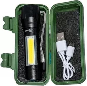 MLTC Small Rechargeable Torch Light Mini Flashlight Waterproof Zoomable ...