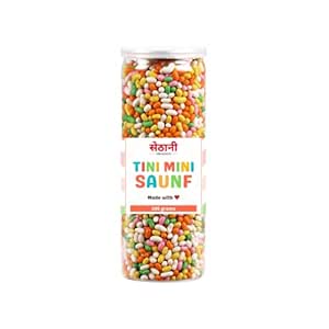 Tini Mini Saunf | Sethani Organics | 200gm - can pack of 1 | Colourful ...