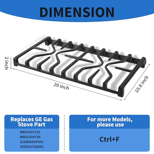 WB31X27151 WB31X24736 Stove Grate Replacement Parts for GE Gas Stove ...