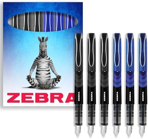 Amazon.com : Zebra Fuente Pen - Disposable Fountain Pens - Pack of 6 ...