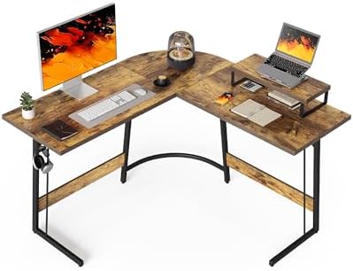 Amazon.com: Casaottima 51 Inch L Shaped Gaming Desk, Corner Table ...