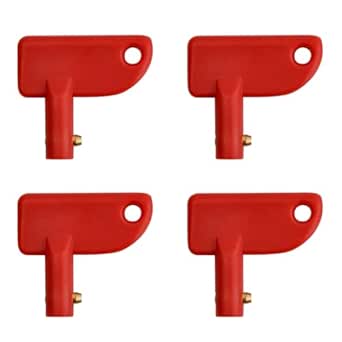 4 Pcs Battery Isolator Switch Key, Red Car Battery Disconnect Switch ...