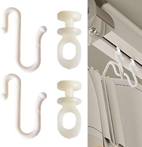 12 Pairs Hook and Glider Pack Flexible Curtain Tracks Set Hooks Curtain ...