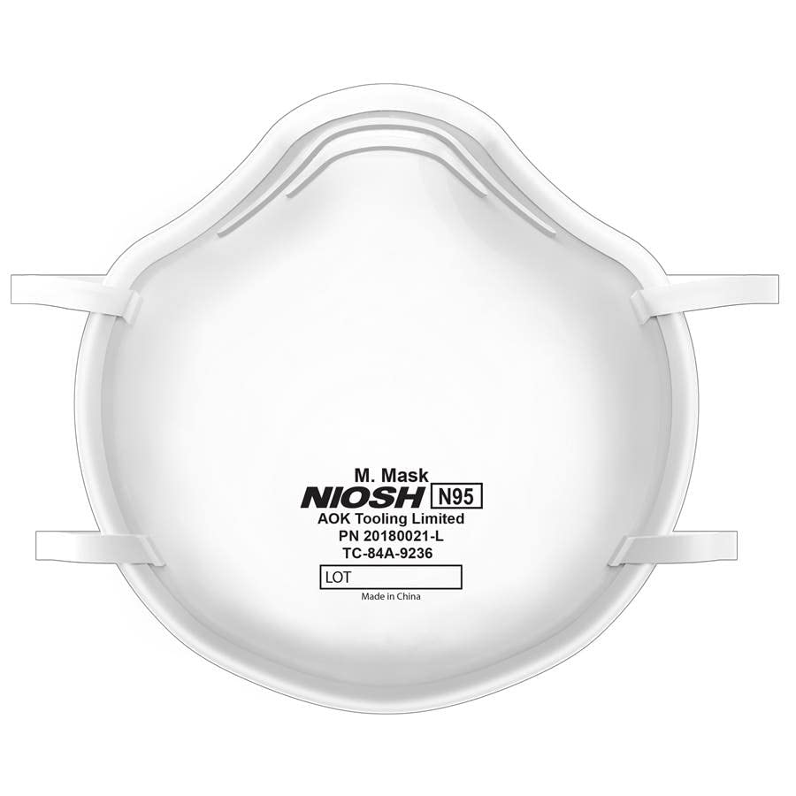 MAGID N95 Respirator Masks with Metal Nose Clips & Latex-Free Elastic ...