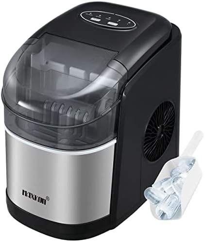 Maxkon Ice Maker Machine with Handle, Portable Countertop Cube Making ...