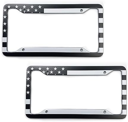 Amazon.com: American Flag License Plate Frame - 2 PCS Black American ...
