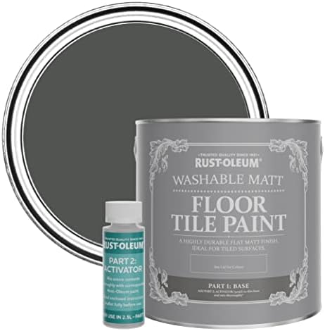 Rust-Oleum Grey Washable Matt Floor Tile Paint - Graphite 2.5L : Amazon ...