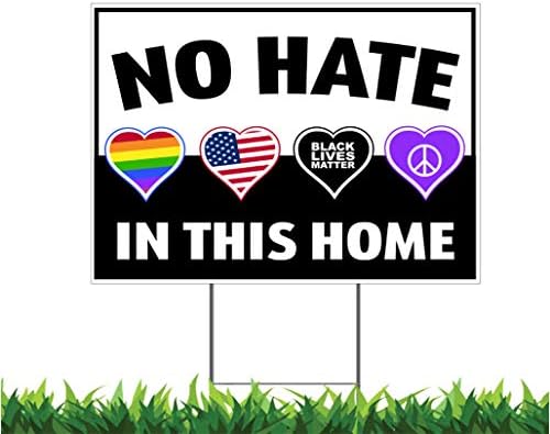 Amazon.com : Hate Will Not Make Us Great - No MAGA - Anti-Trump 18X24 ...