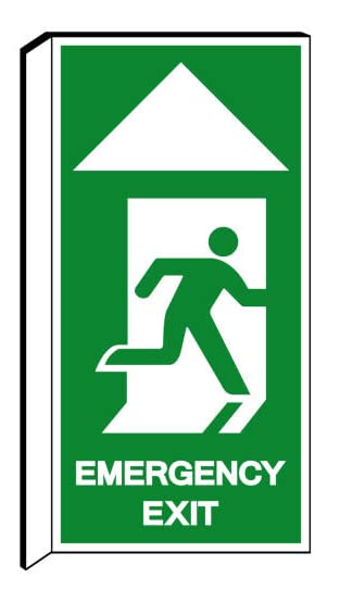 Buy Emergency Exit up, Signage, Waterproof Sticker Online at Low Prices ...