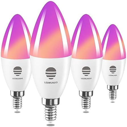 Smart Candelabra LED Bulbs, E12 Smart Bulbs Compatible with Alexa ...