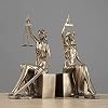 Bookend 1pair Roman Lady Justice Statues,Home Decor Bookends Bronze ...